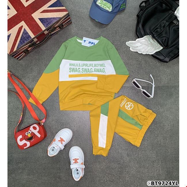 Bộ đồ thun dài tay SWAG phối màu cực ngầu dành cho bé trai CBT9724D ...